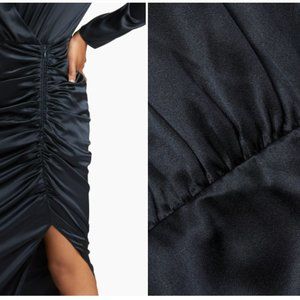 Veronica Beard | Dresses | Veronica Beard Cameri Ruched Satin Navy Midi Dress Sz 2 | Poshmark